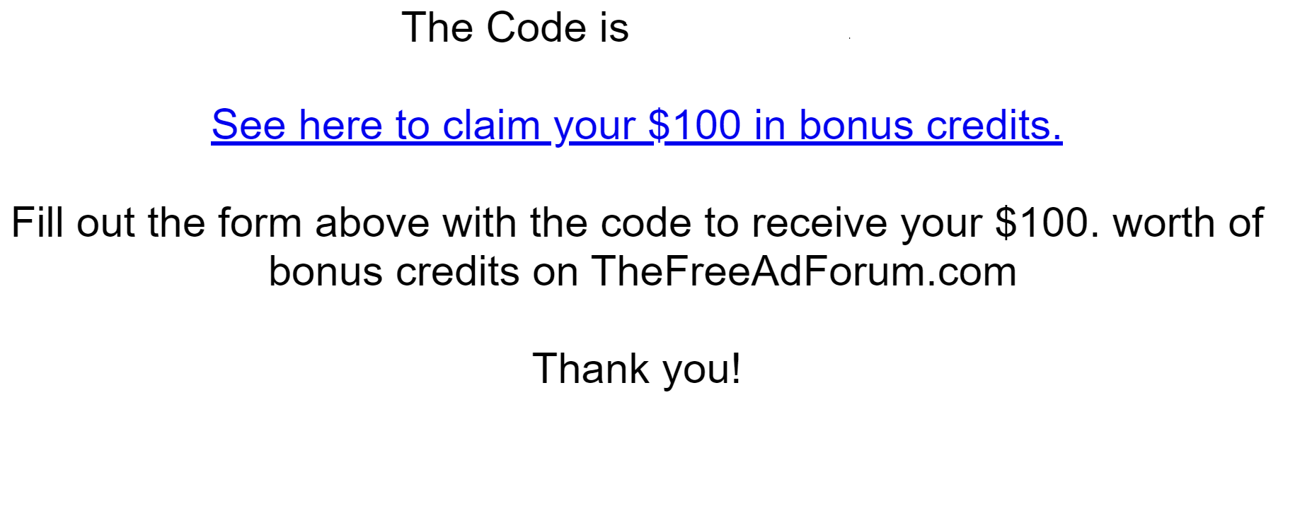 How to Get $100. of Free Advertising Credits on TheFreeAdForum - The ...